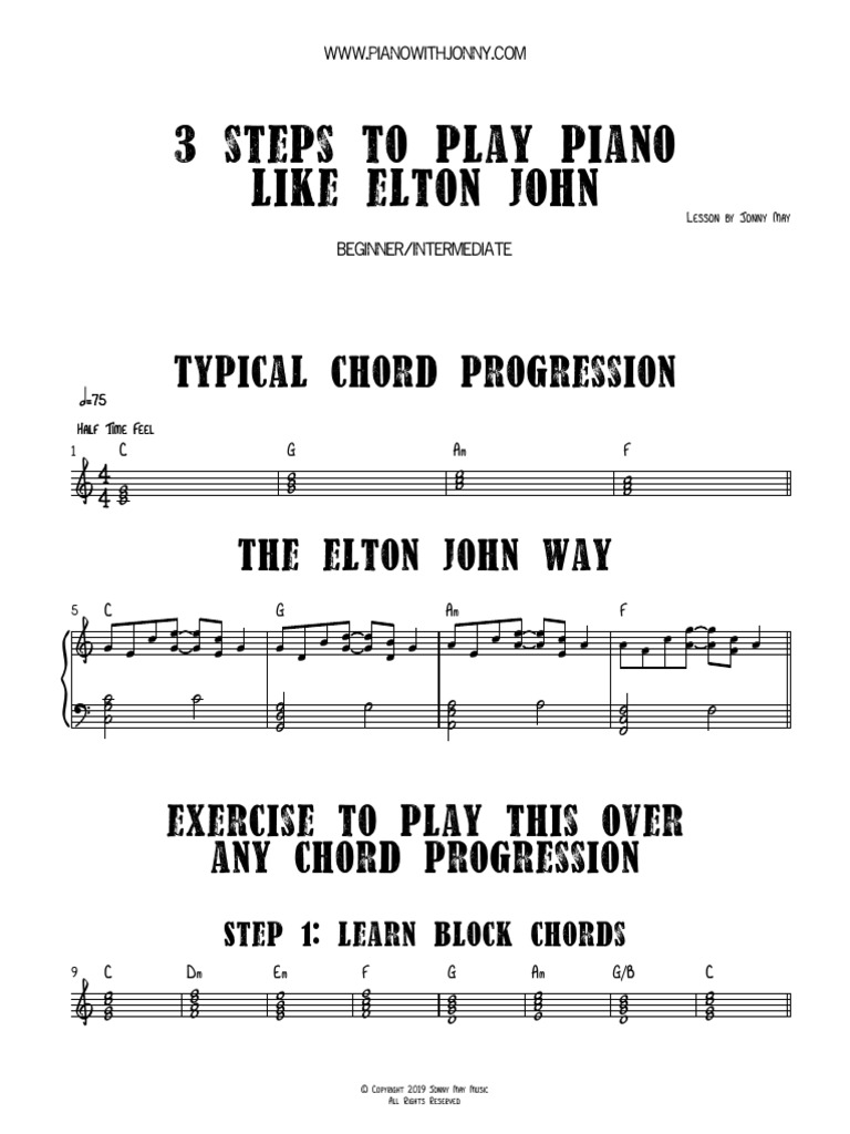 3 Steps To Play Piano Like Elton John | PDF