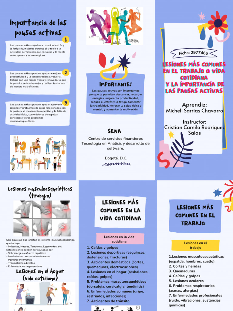 Evidencia de Producto GA6-230101507-AA4-EV01 Folleto de Lesiones Más Comunes en El Trabajo o ...