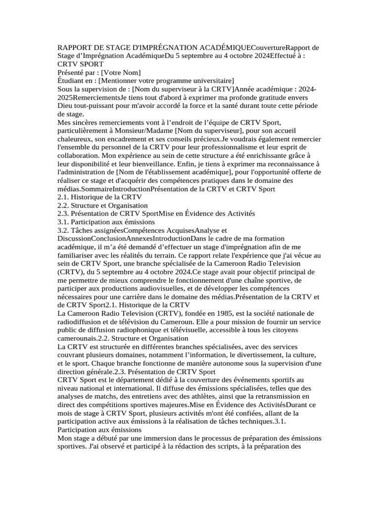 Rapport | PDF
