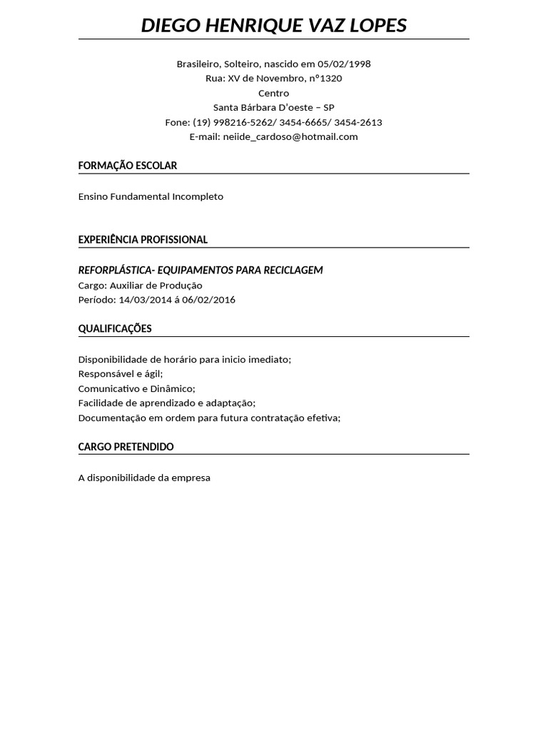 Diego Henrique Vaz Lopes | PDF