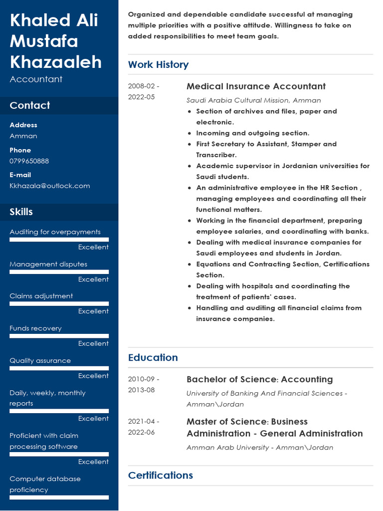 Khaled AliMustafaKhazaaleh Resume | PDF