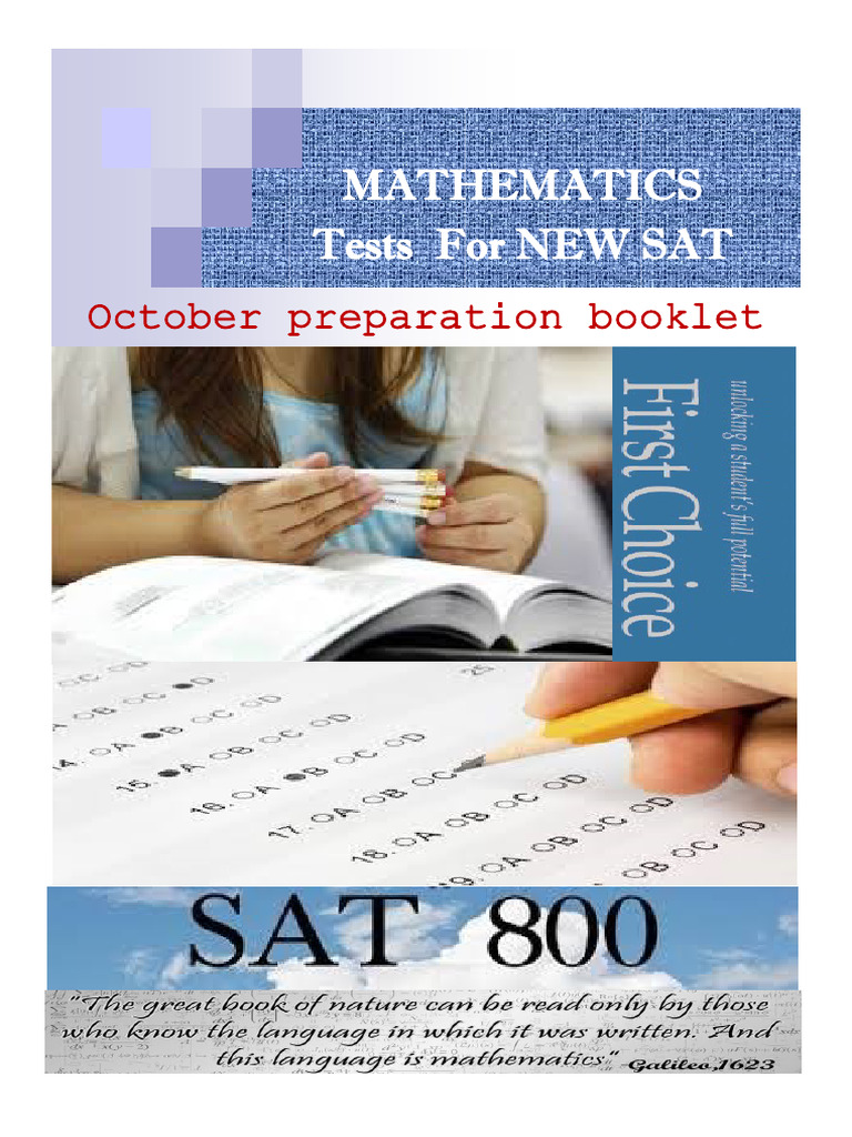 Mathematics Tests For NEW SAT: October Preparation Booklet | PDF