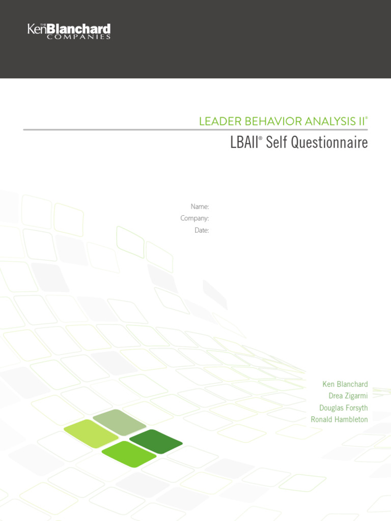LBAII Self Self Contained Questionnaire Ipdf Blank | PDF