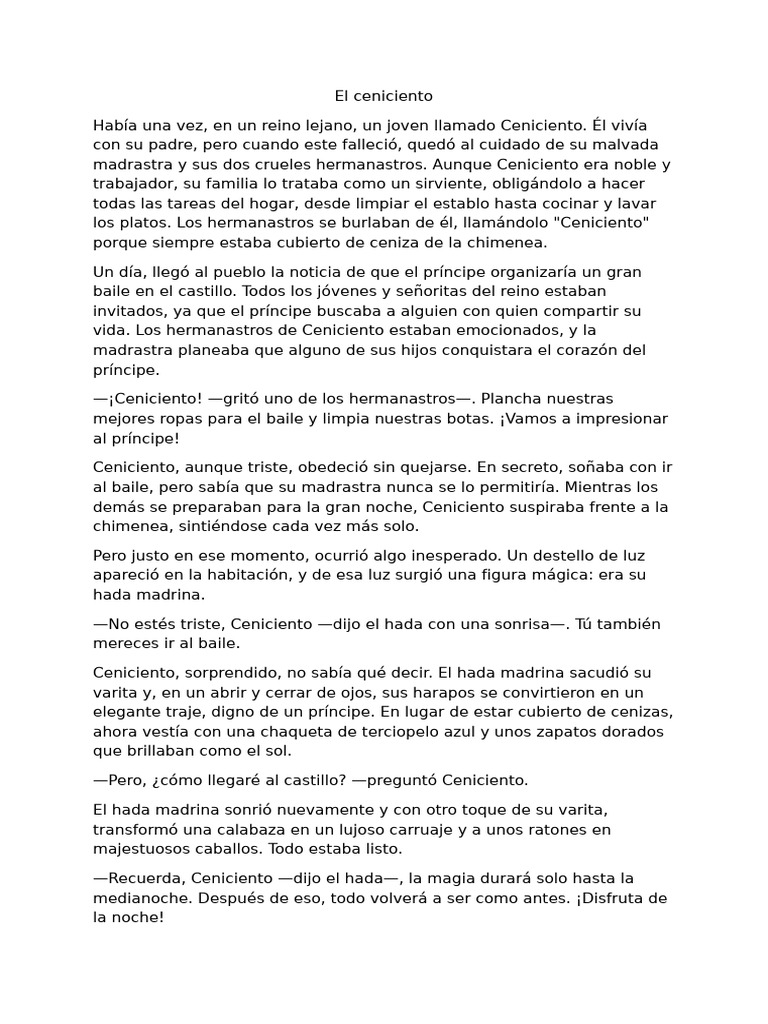 El cuento de Ceniciento | PDF | Clásicos