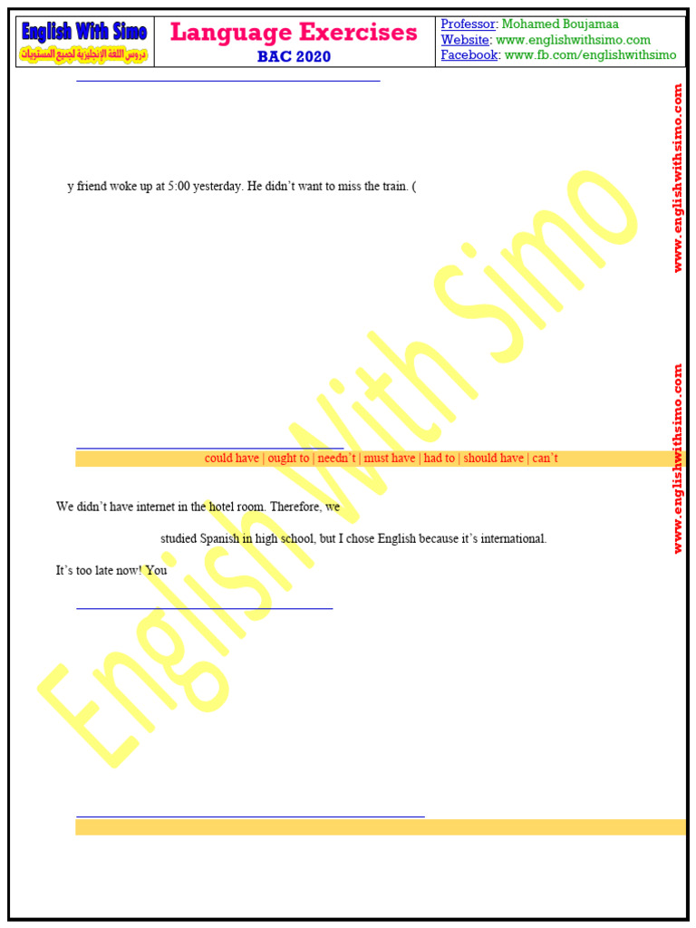 Language Exercises | PDF