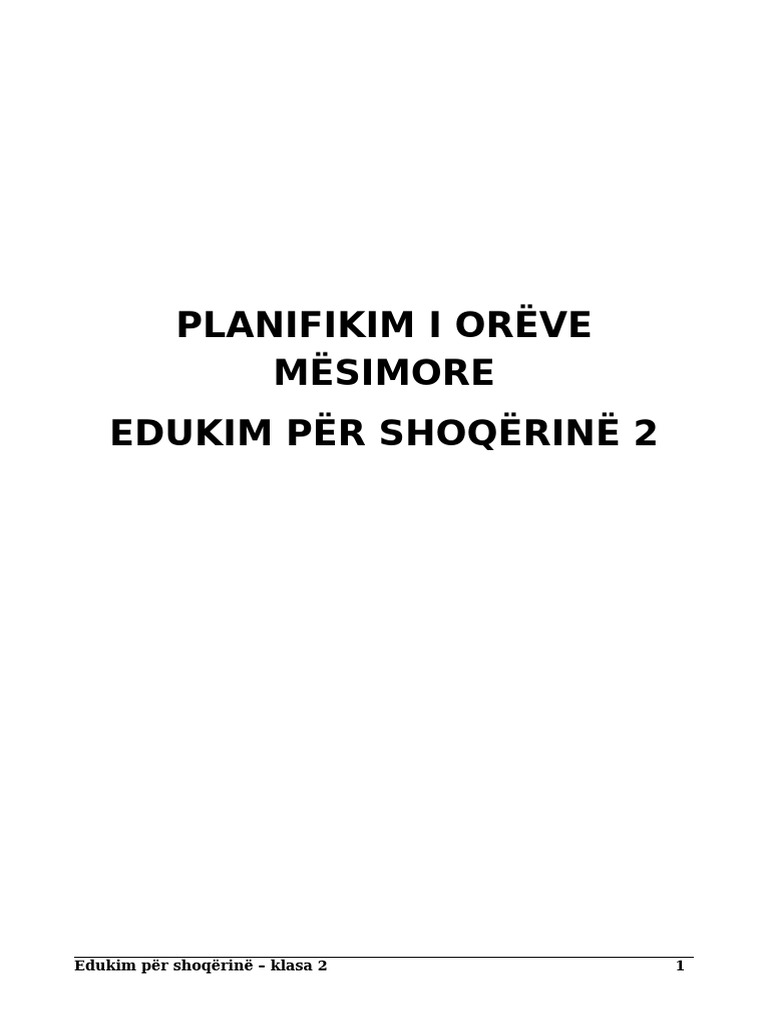 Ditaret Edukim Per Shoqerine 2 | PDF