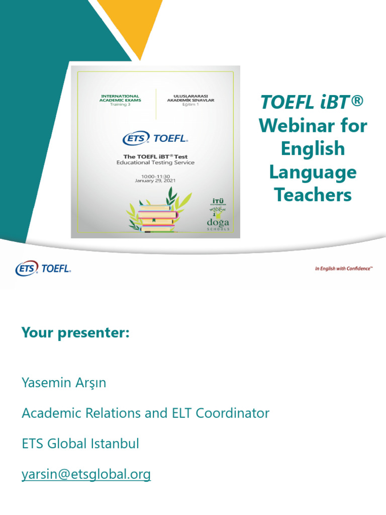 TOEFL iBT Webinar For ELTs - 01292021 | PDF