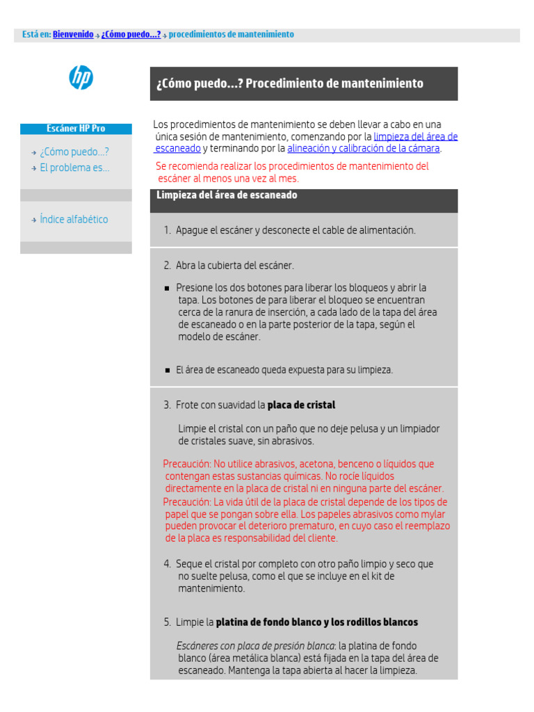 HP Designjet HD-SD Pro Scanner - Calibracion | PDF