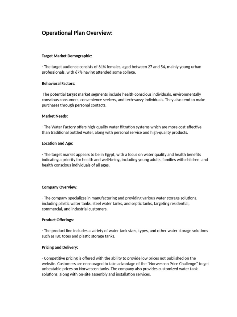 Operational Plan Overview | PDF