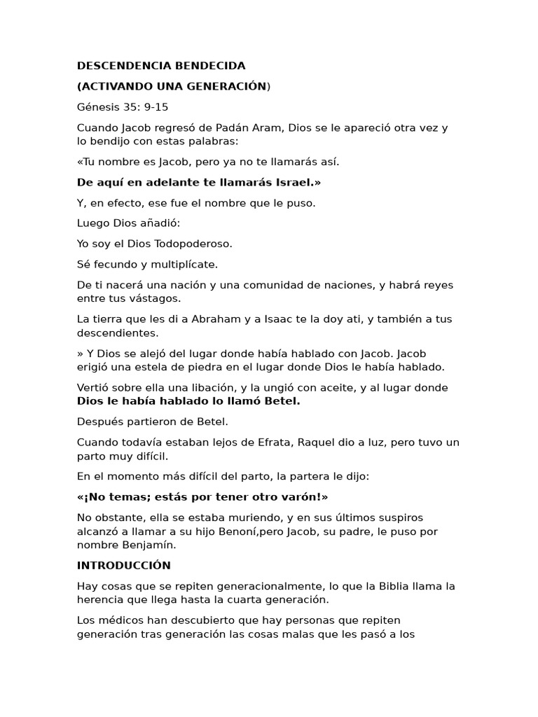 Desendencia Bendecida | PDF