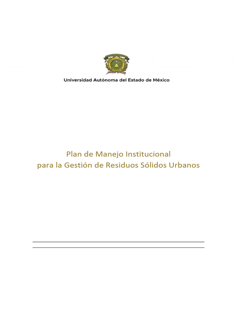 Plan de Manejo-Formato Siga Rsu | PDF