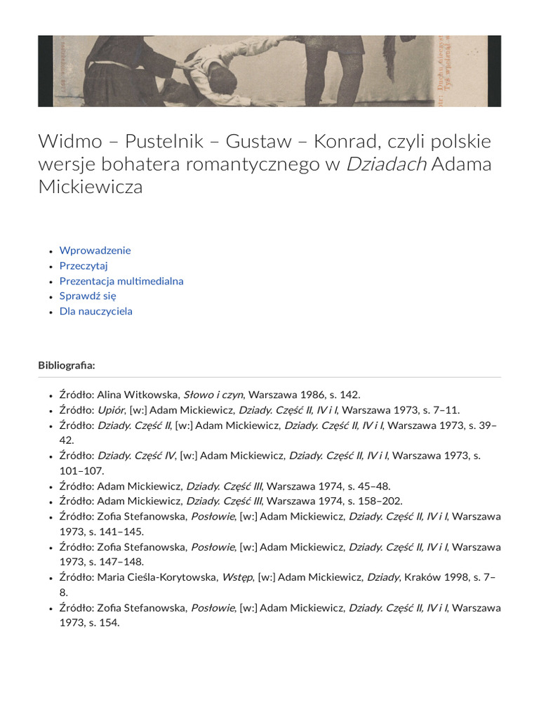 Widmo Pustelnik Gustaw Konrad Czyli Polskie Wersje Bohatera ...