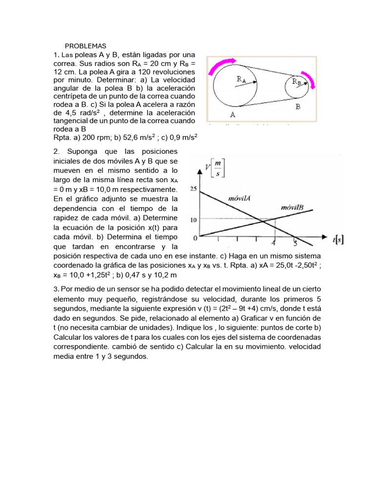 PROBLEMAS CINEMATICA ABC | PDF
