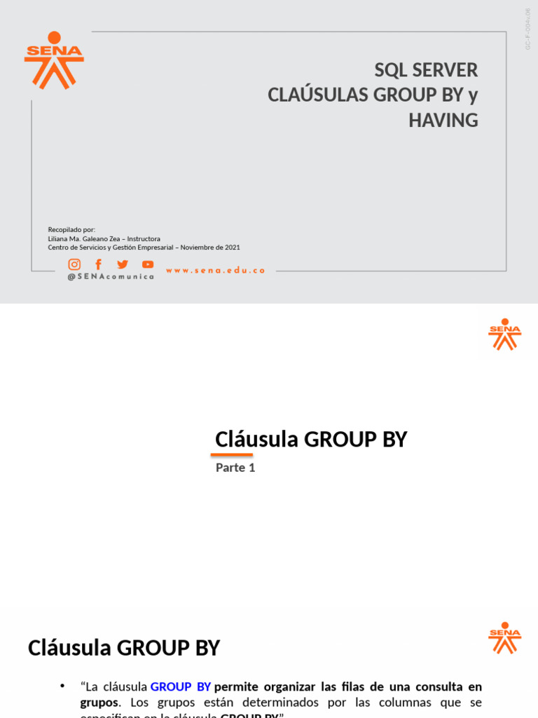 Group by Having SQL | PDF