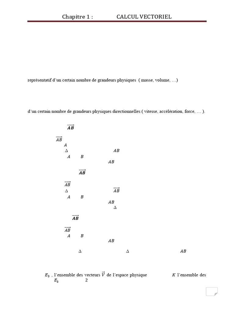 Chapitre 1 Calcul Vectoriel | PDF