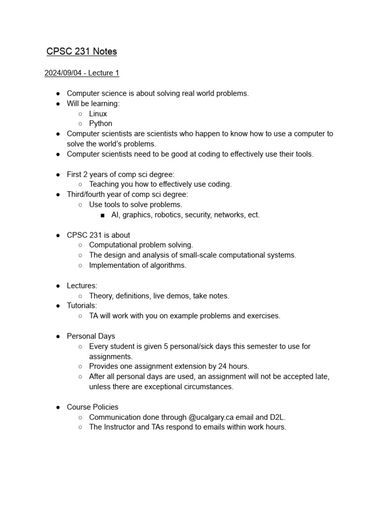 Cpsc 231 Notes Pdf