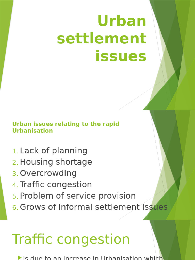 Urban Settlement Issues | PDF