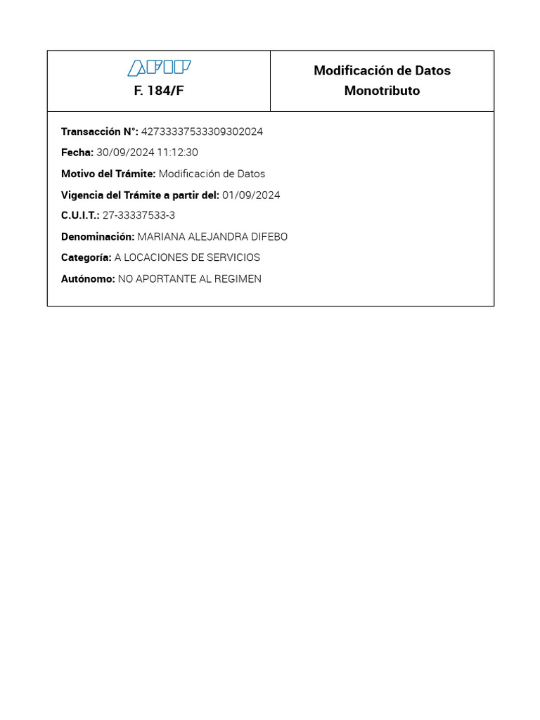 Modificacion de Datos | PDF