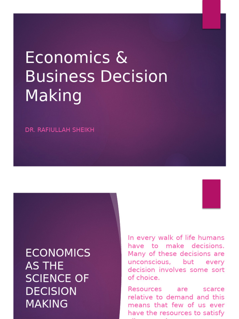 Economics & Business Decision Making | PDF