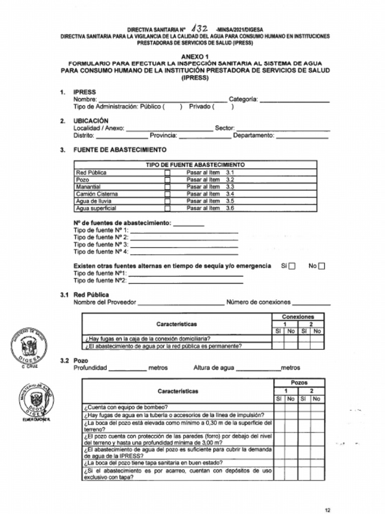 inspeccion en la ipress RM 451-2021-MINSA-16-20 anexo 1 | PDF
