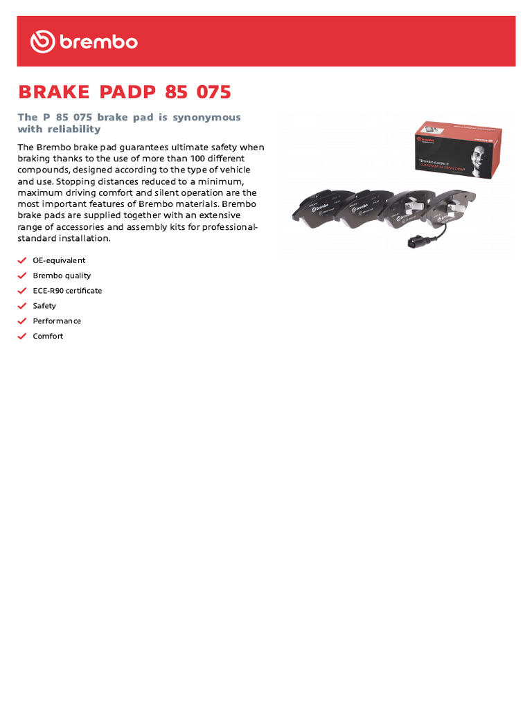 Brembo - P 85 075 | PDF