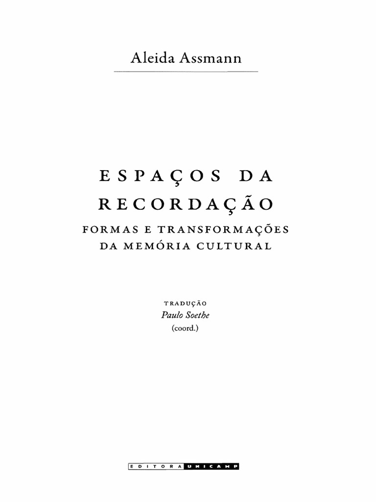 Aleida Assman - Espaços de Recordação | PDF
