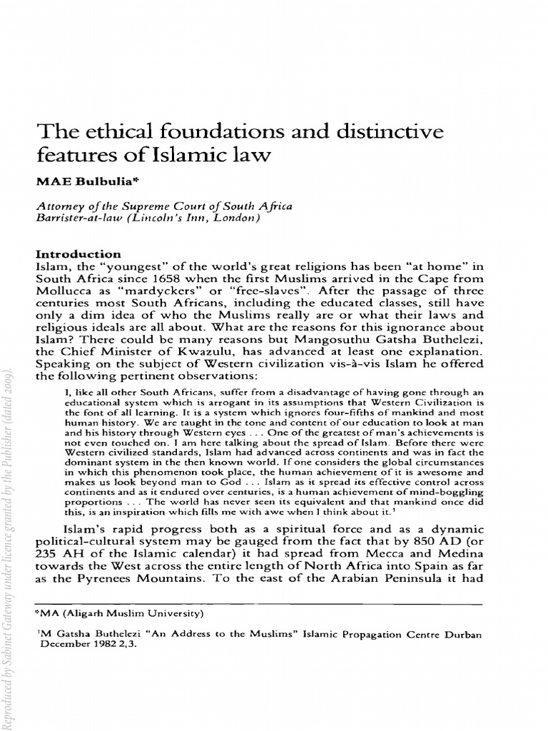 Foundations of Islamic Law | PDF