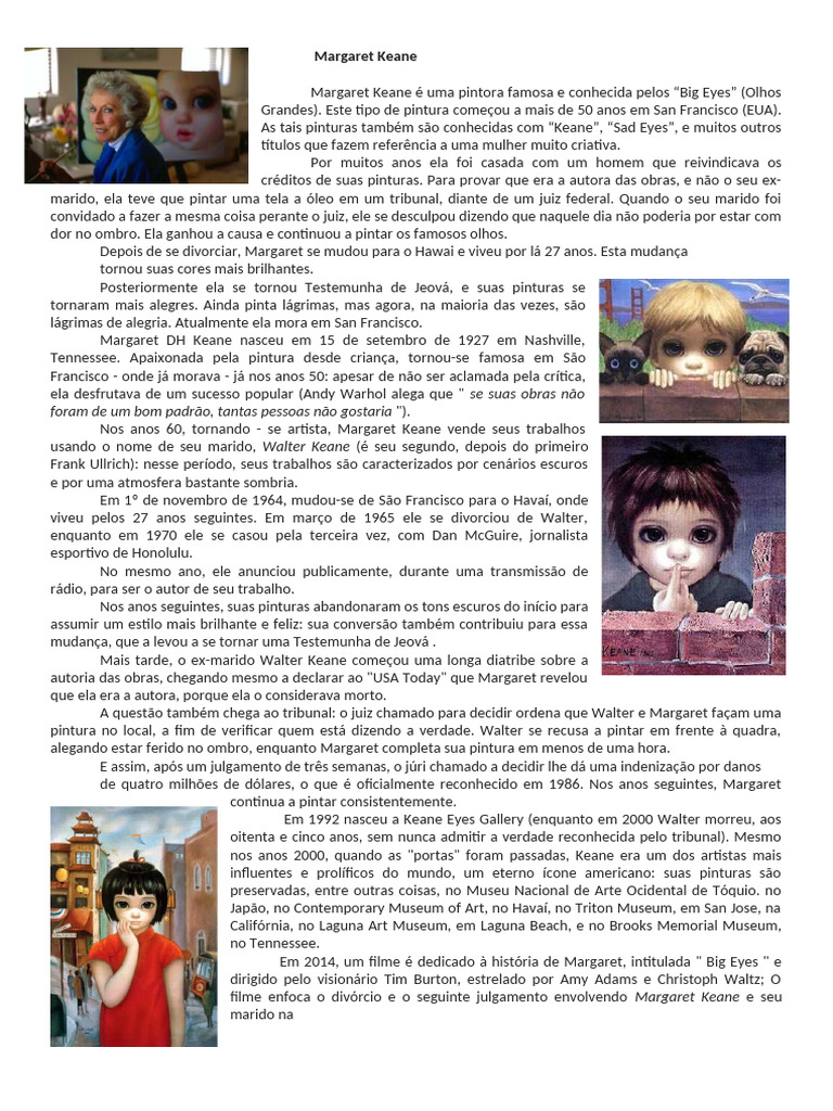 Margaret Keane: A Journey of Art and Justice | PDF | Art