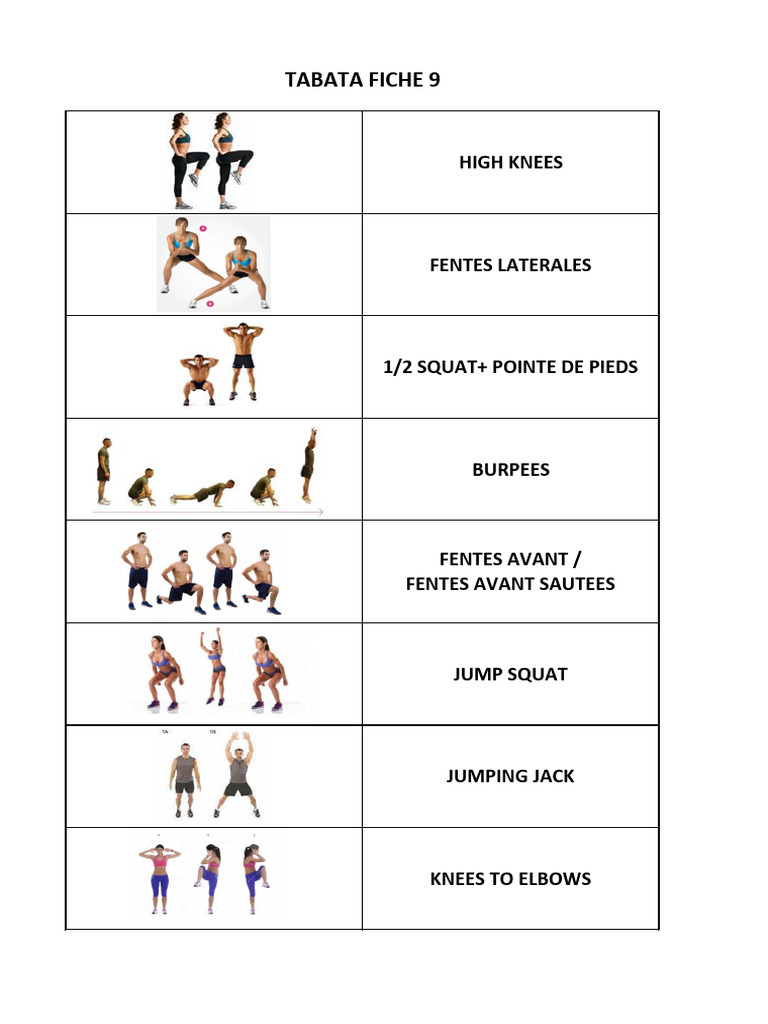 Tabata Fiche 9 | PDF