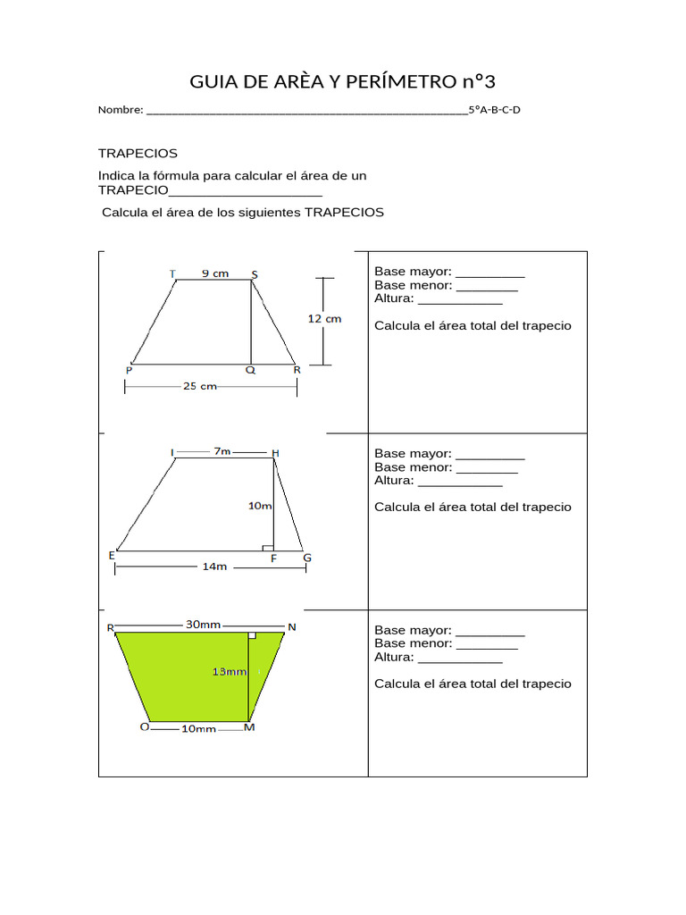 Guia3 - Area y Perimetro | PDF