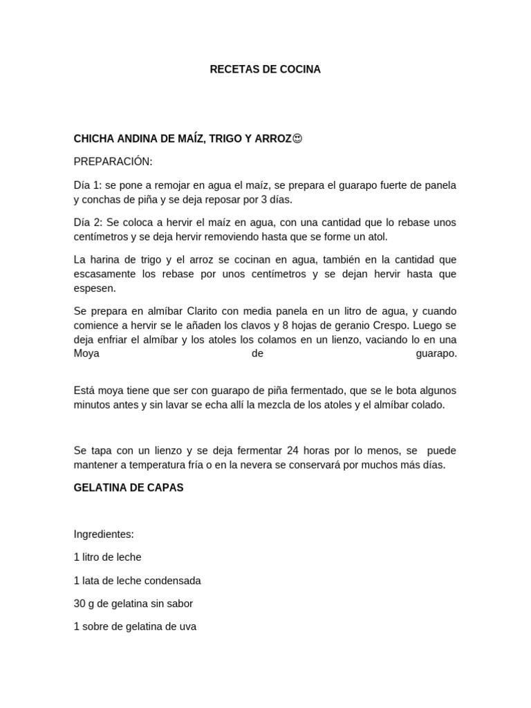 Recetas de Cocina | PDF