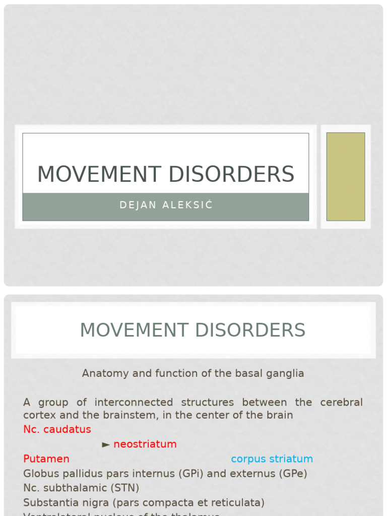 Extrapyramidal Movement Disorders 2024 | PDF