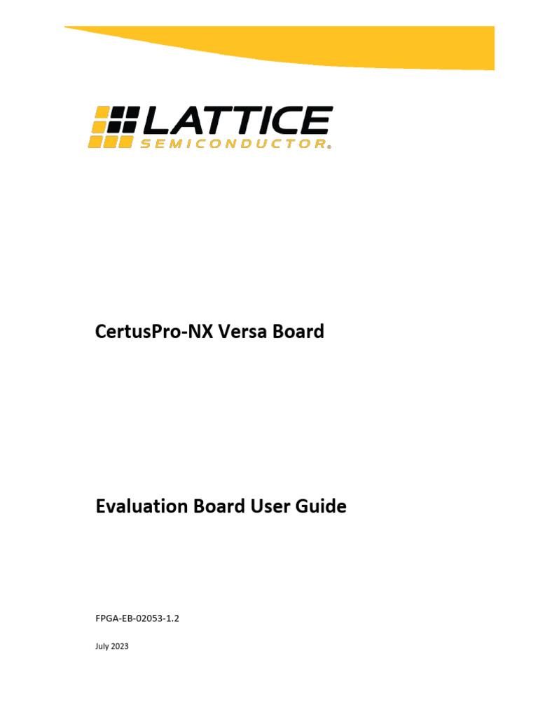 FPGA EB 02053 1 - 2 CertusPro NX Versa Board | PDF