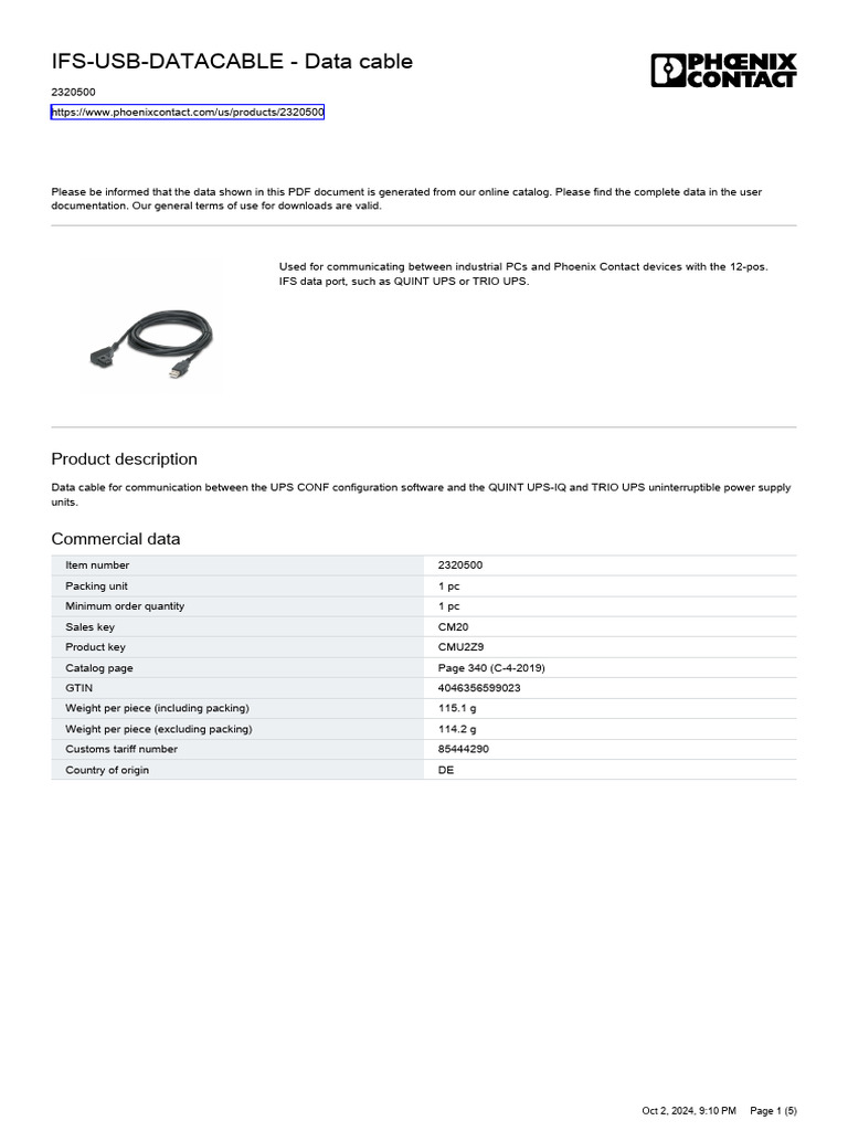 Phoenix Contact 2320500 en | PDF