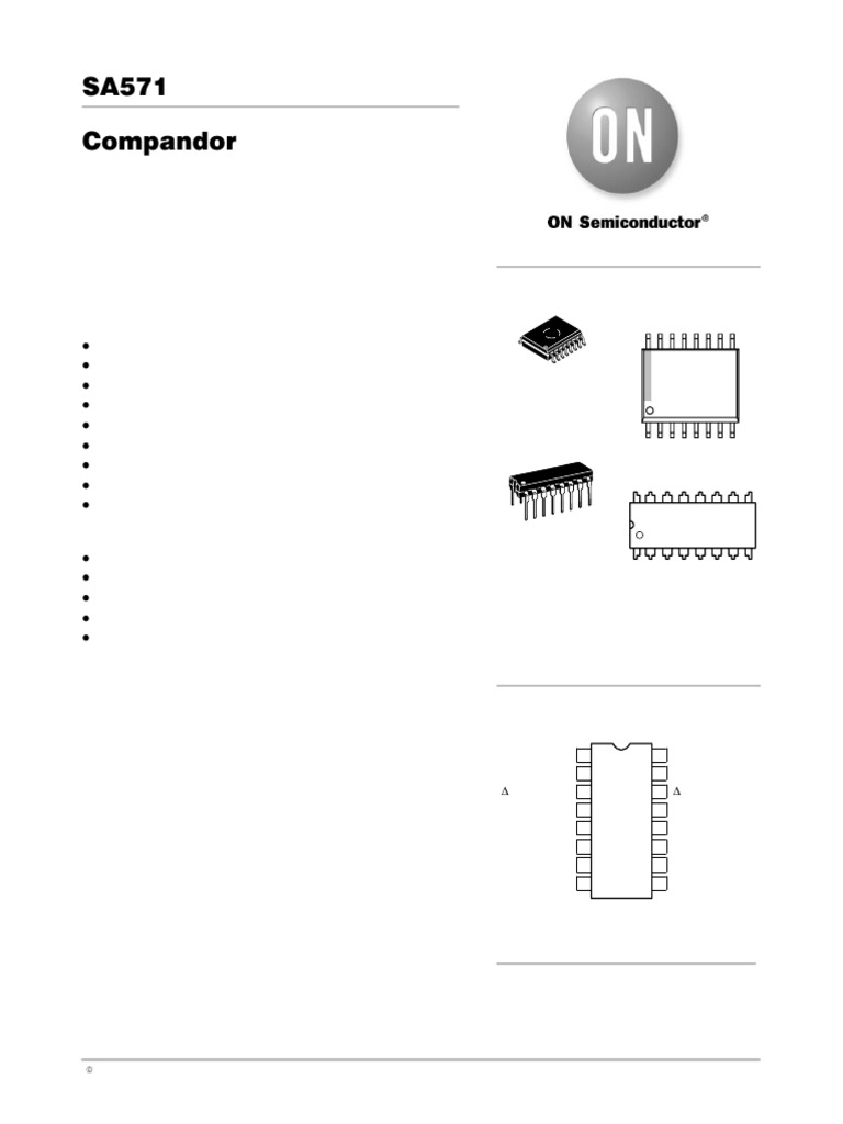 SA571 Compandor: Soic 16 WB D Suffix CASE 751G | PDF