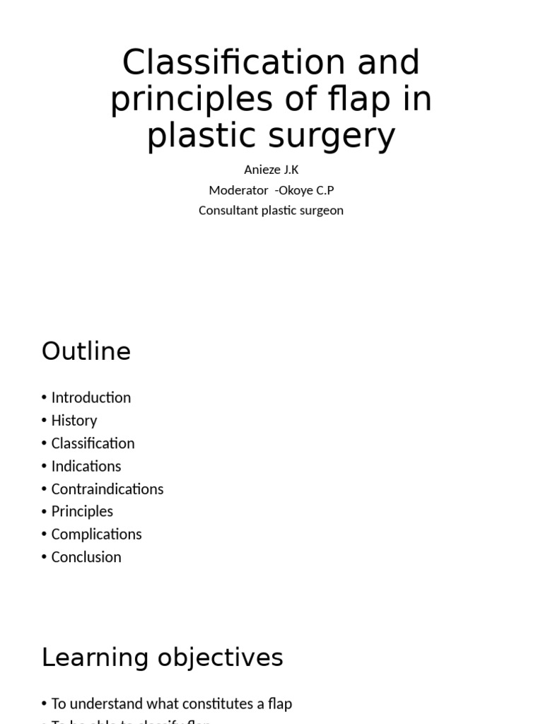 Classification and Principles of Flap in Plastic Surgery | PDF
