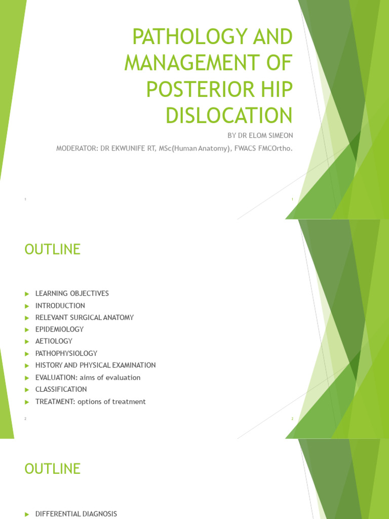 Pathology and Management of Posterior Hip Dislocation | PDF