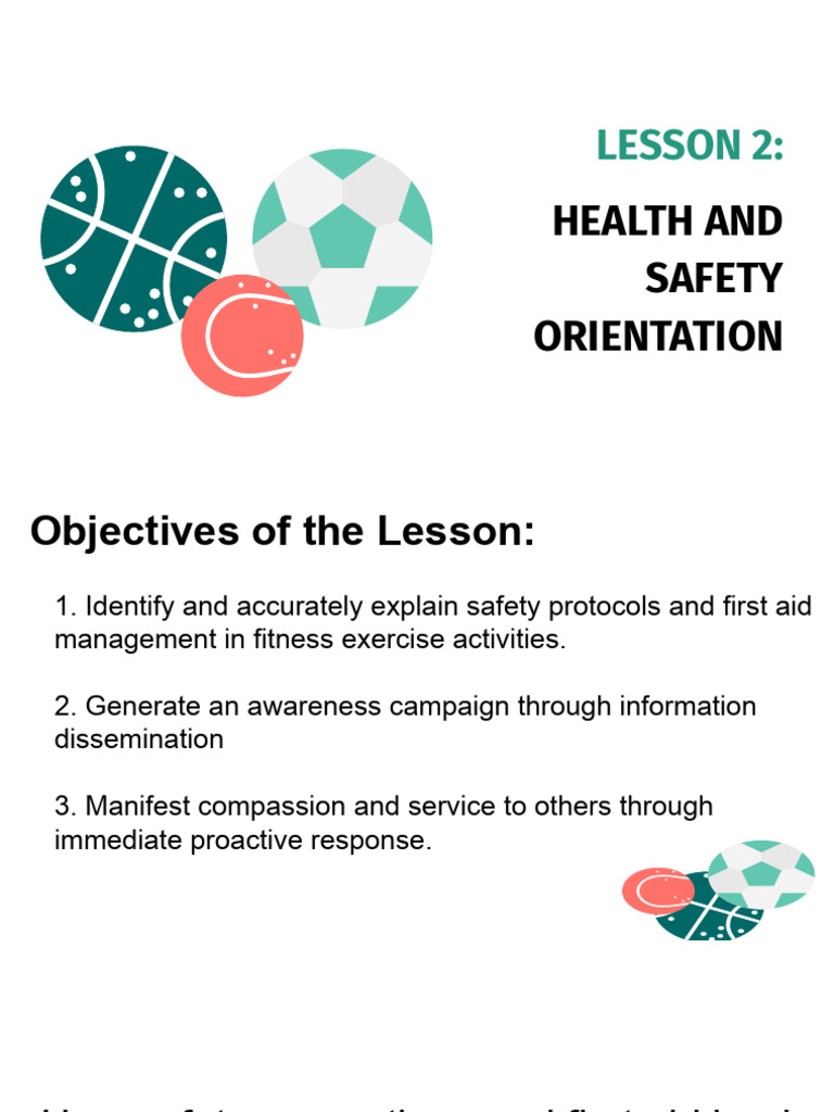 P.E. HEALTH 1 LESSON 2 Health and Safety Orientation | PDF