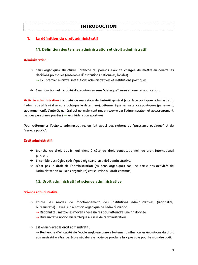 La Définition Du Droit Administratif | PDF