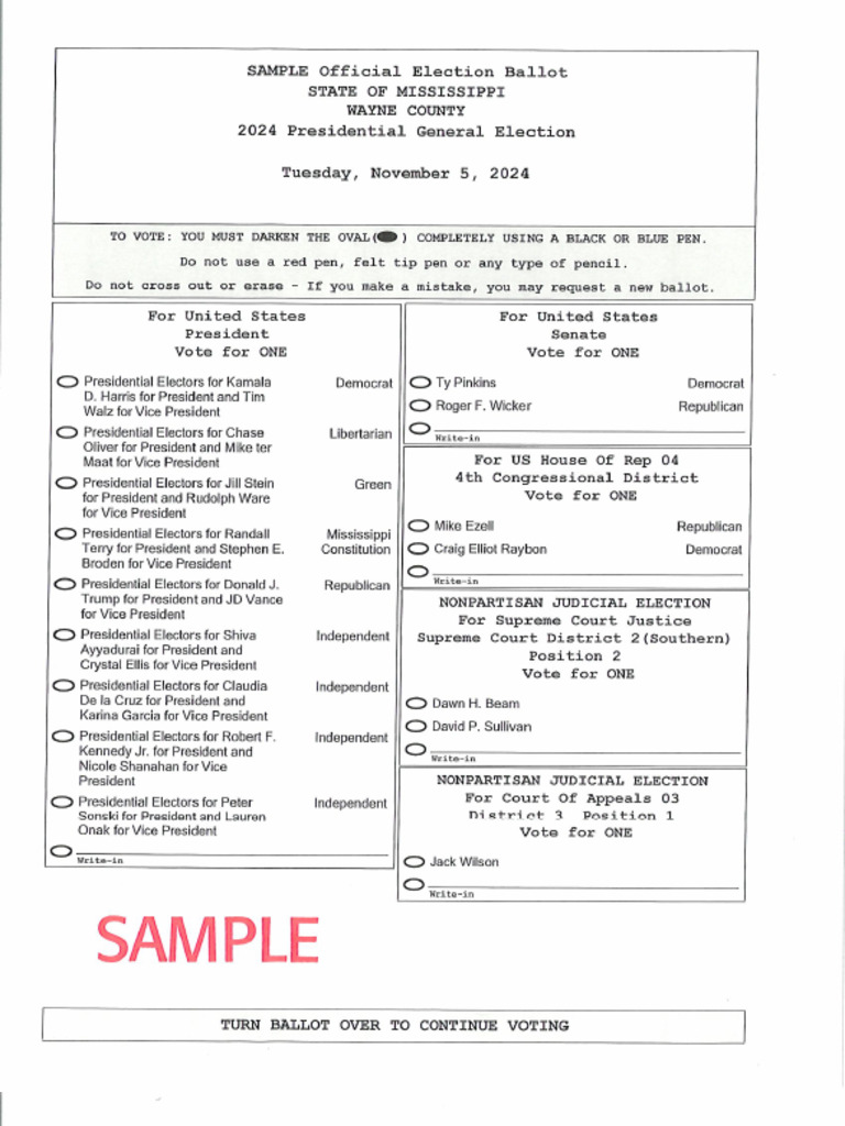 Wayne County Sample Ballot Pdf