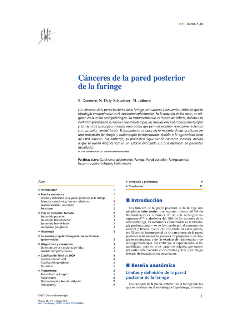 Cancer de La Pared Posterior de La Faringe | PDF