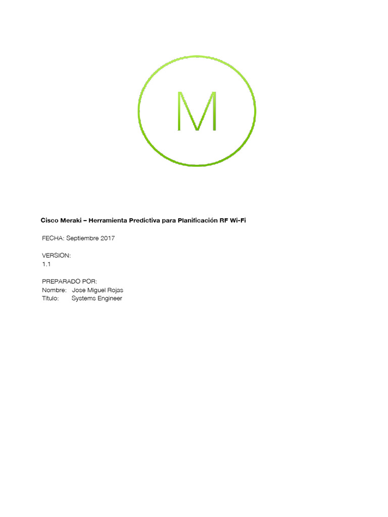 Cisco Meraki RF Wi-Fi Planning Tool | PDF