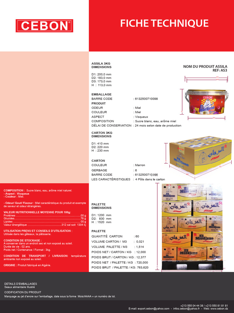 FICHE TECHNIQUE Assila 3 KG | PDF