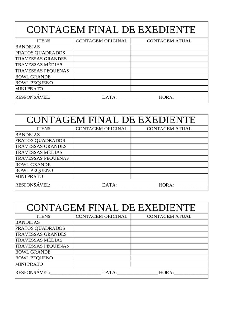 Contagem Final de Expediente | PDF
