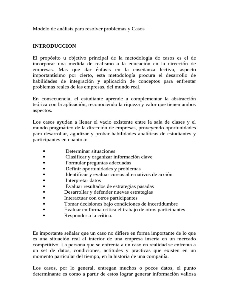 Como Resolver Casos | PDF | Business | Mercado (economía)