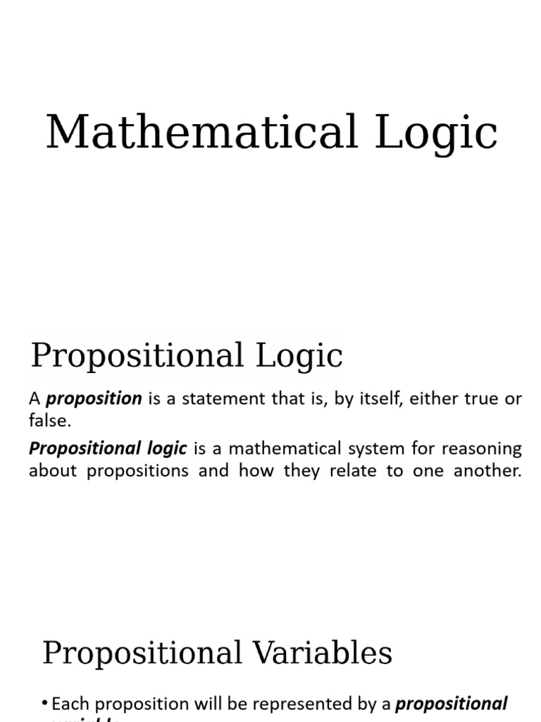 Mathematical Logic | PDF