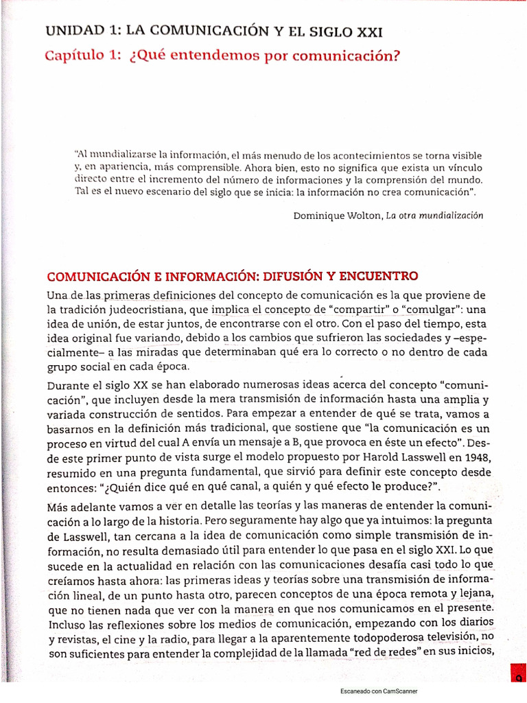 Cap. 1 La Comunicacion en El Siglo XXI Introduccion A La Comunicacion 2 | PDF