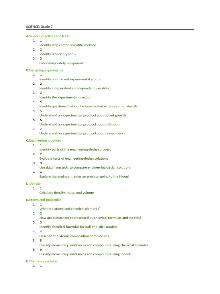 SCIENCE Plan 7 | PDF