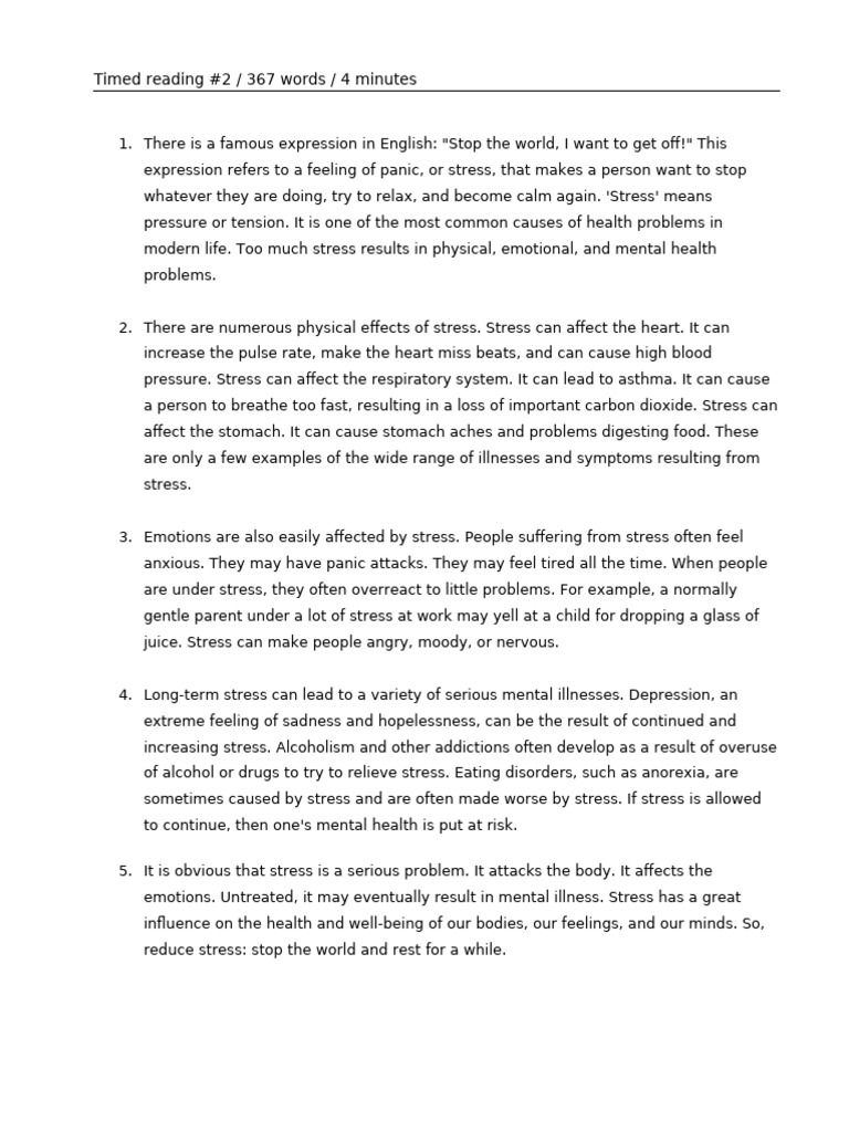 Timed Reading 2 | PDF