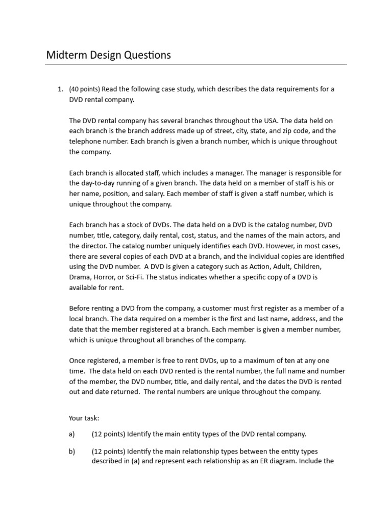 Midterm Design Questions | PDF